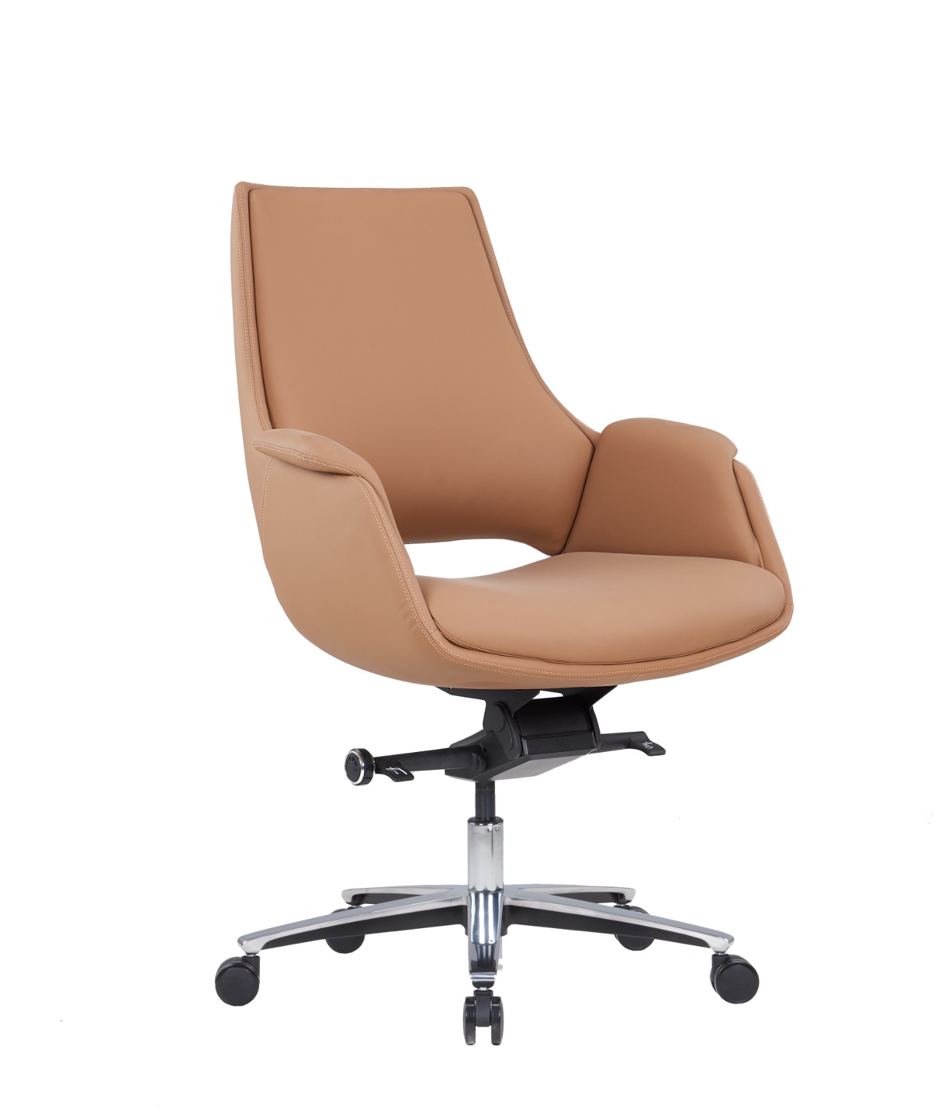 Strato Executive Medium-Back Leather Office Chair – Brown - Design ...